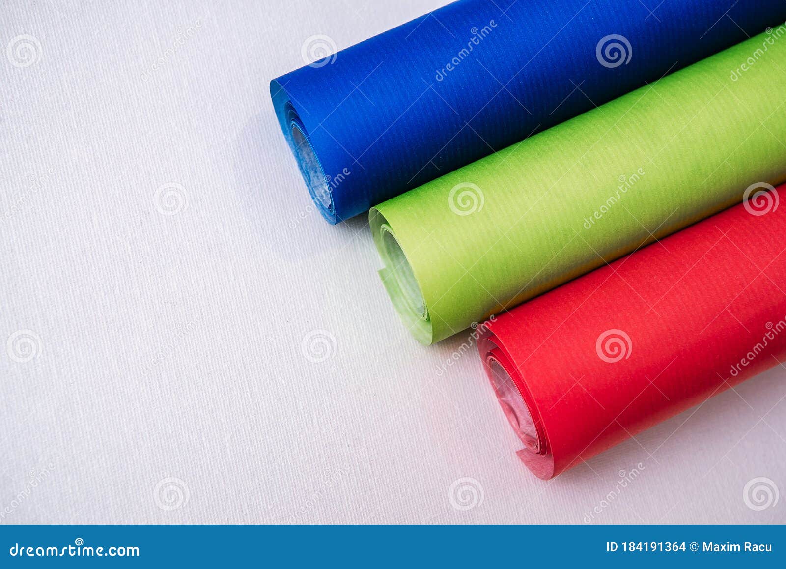 Rolls of Colored Paper on a White Background Stock Photo - Image of ...