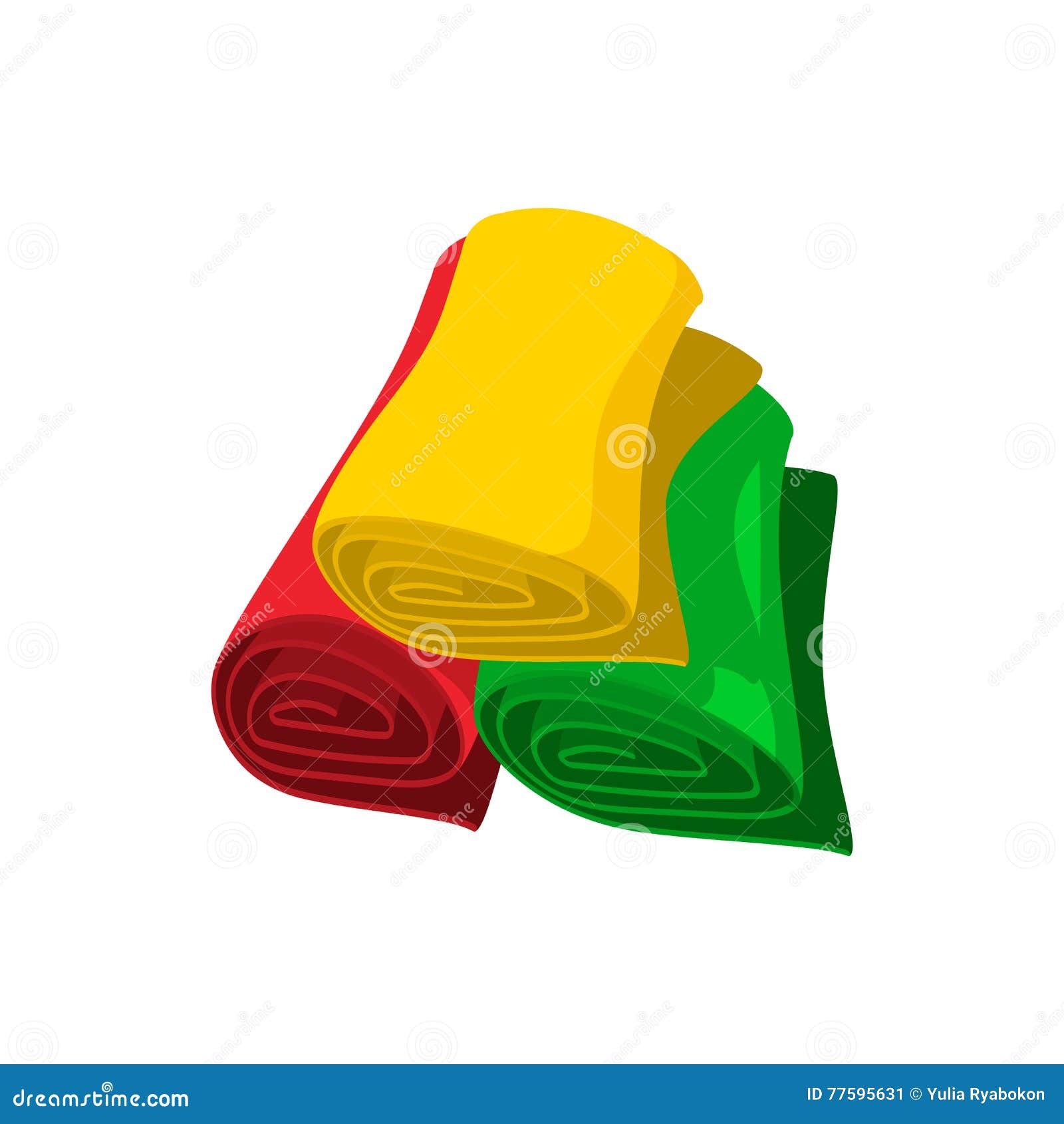 Rolls of Colorful Fabric Cartoon Icon Stock Vector - Illustration of ...