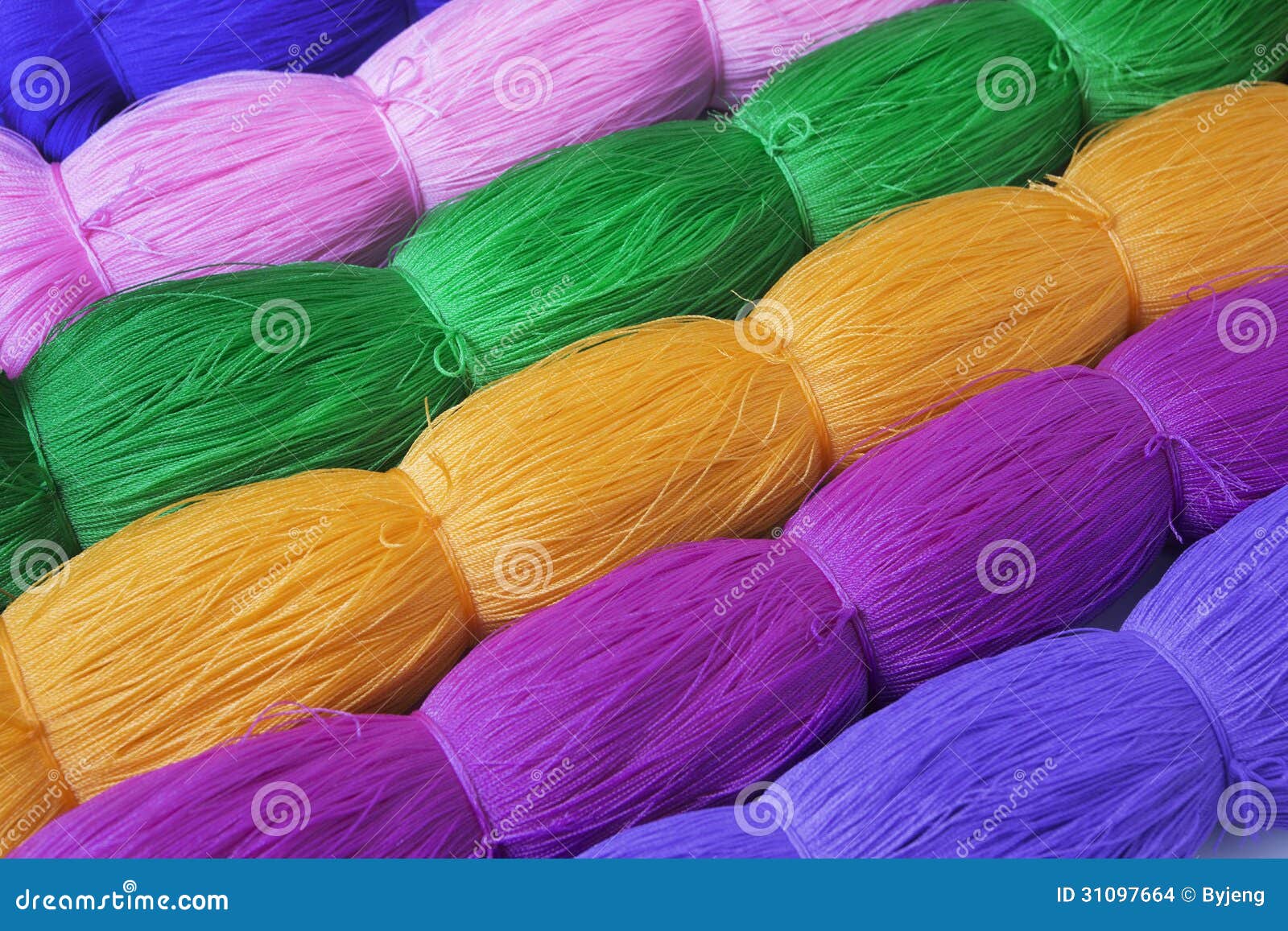 Rolls of Colorful Polyester Rope Stock Photo - Image of industry, macro ...