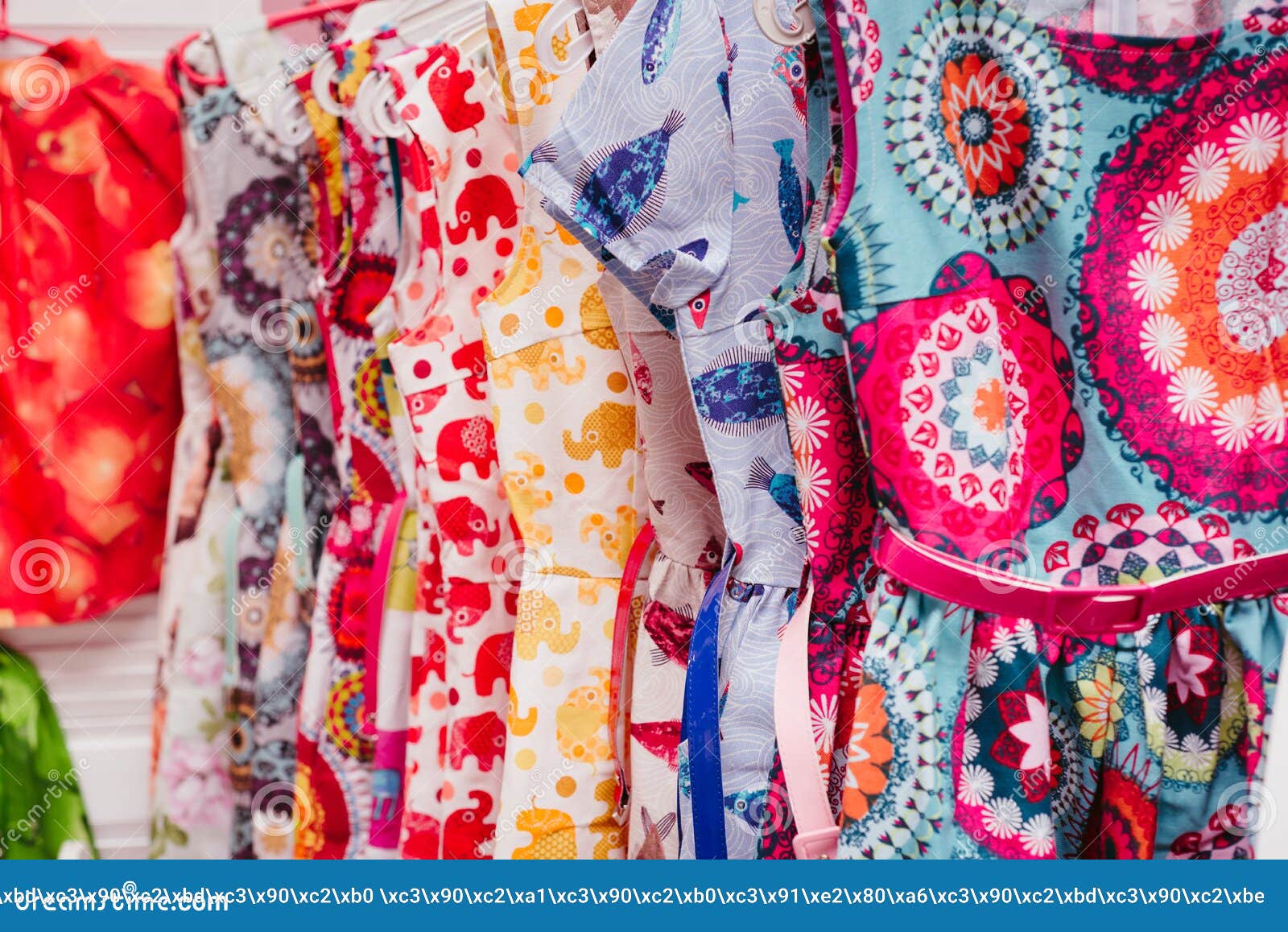 Colorful Textile in a Store Stock Photo - Image of casual, crumpled ...