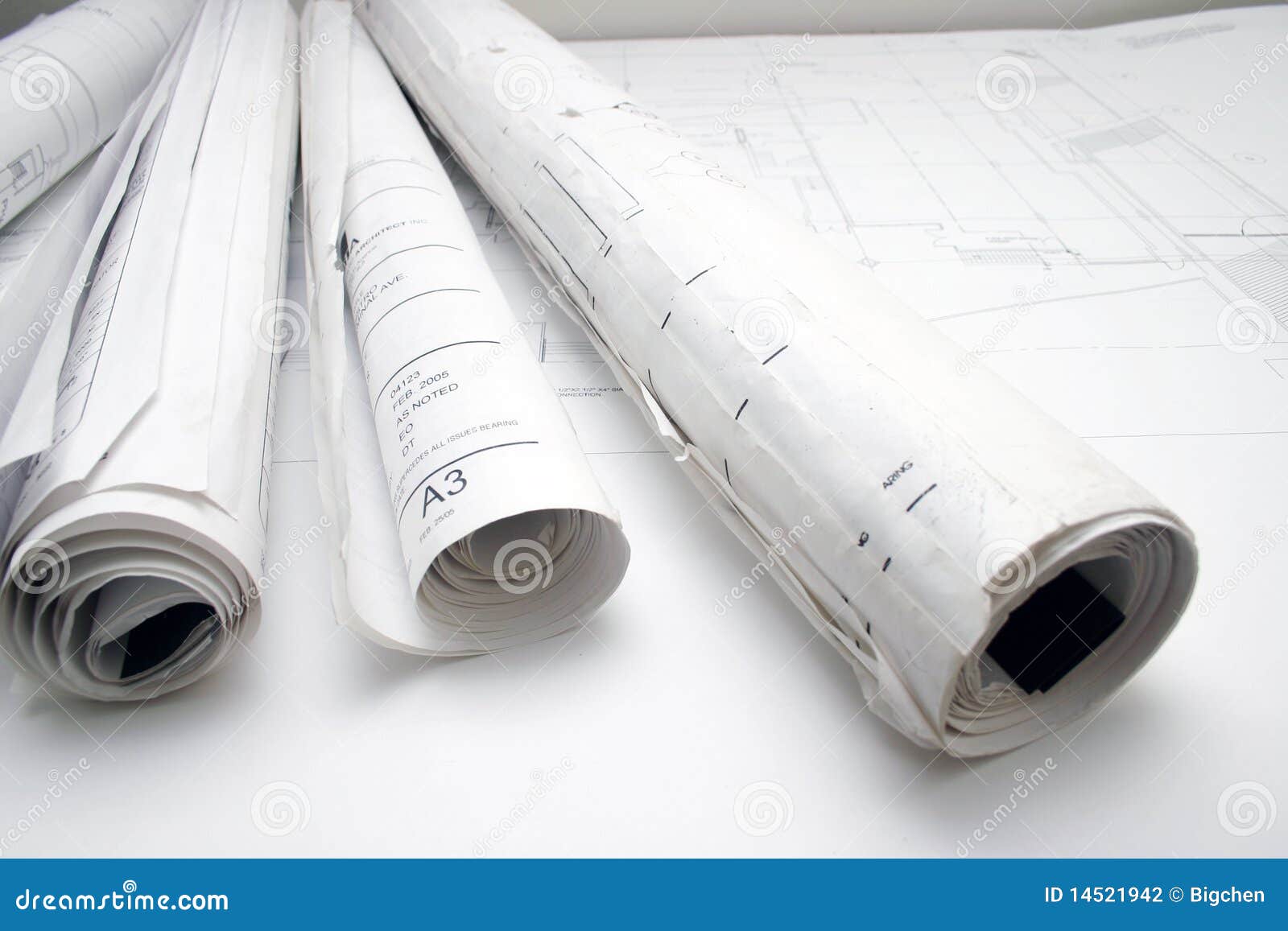 Rolls of drawing stock photo. Image of measurements, floor - 14521942