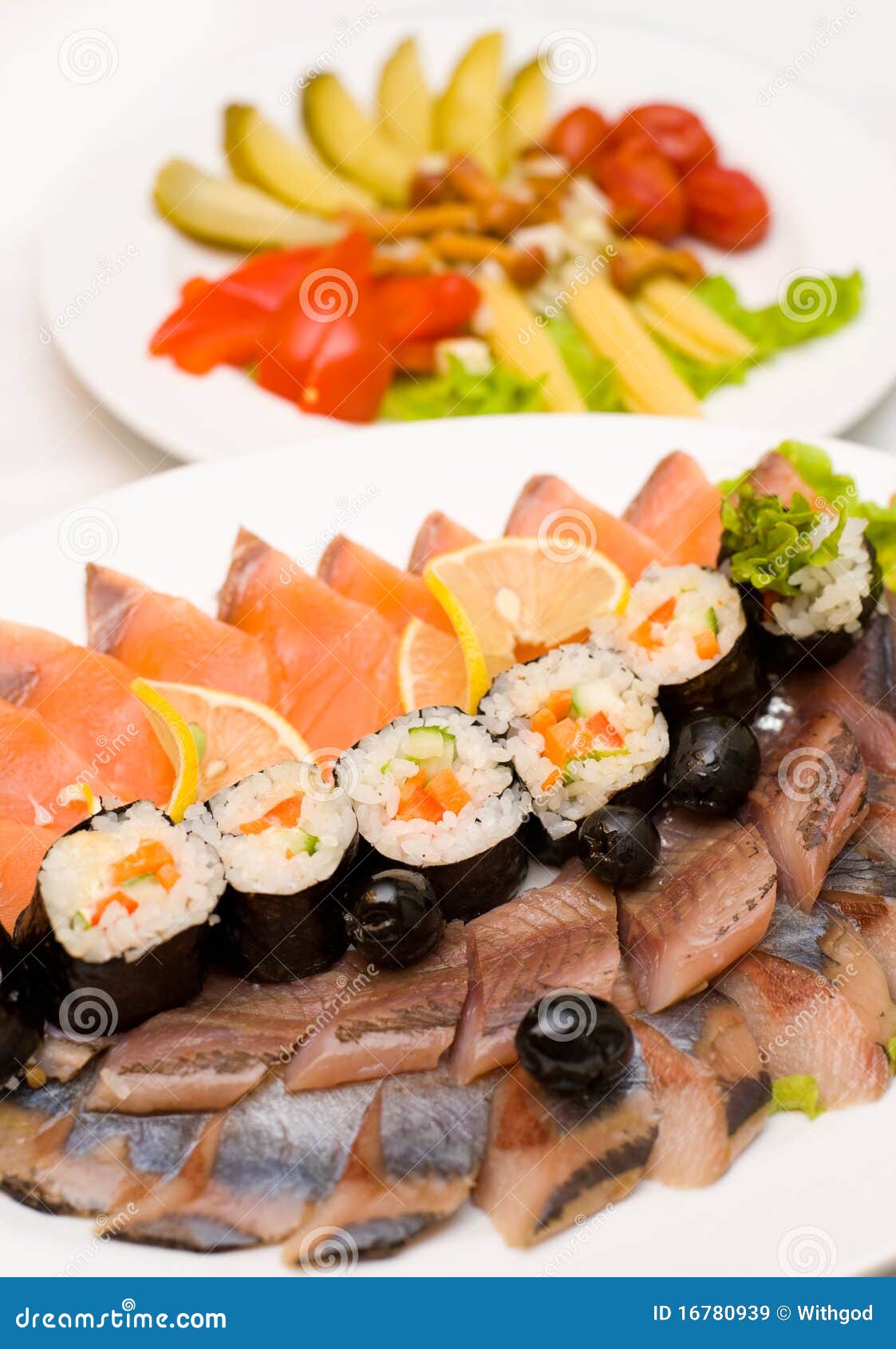 Rolls with fish stock image. Image of rice, snack, salmon - 16780939