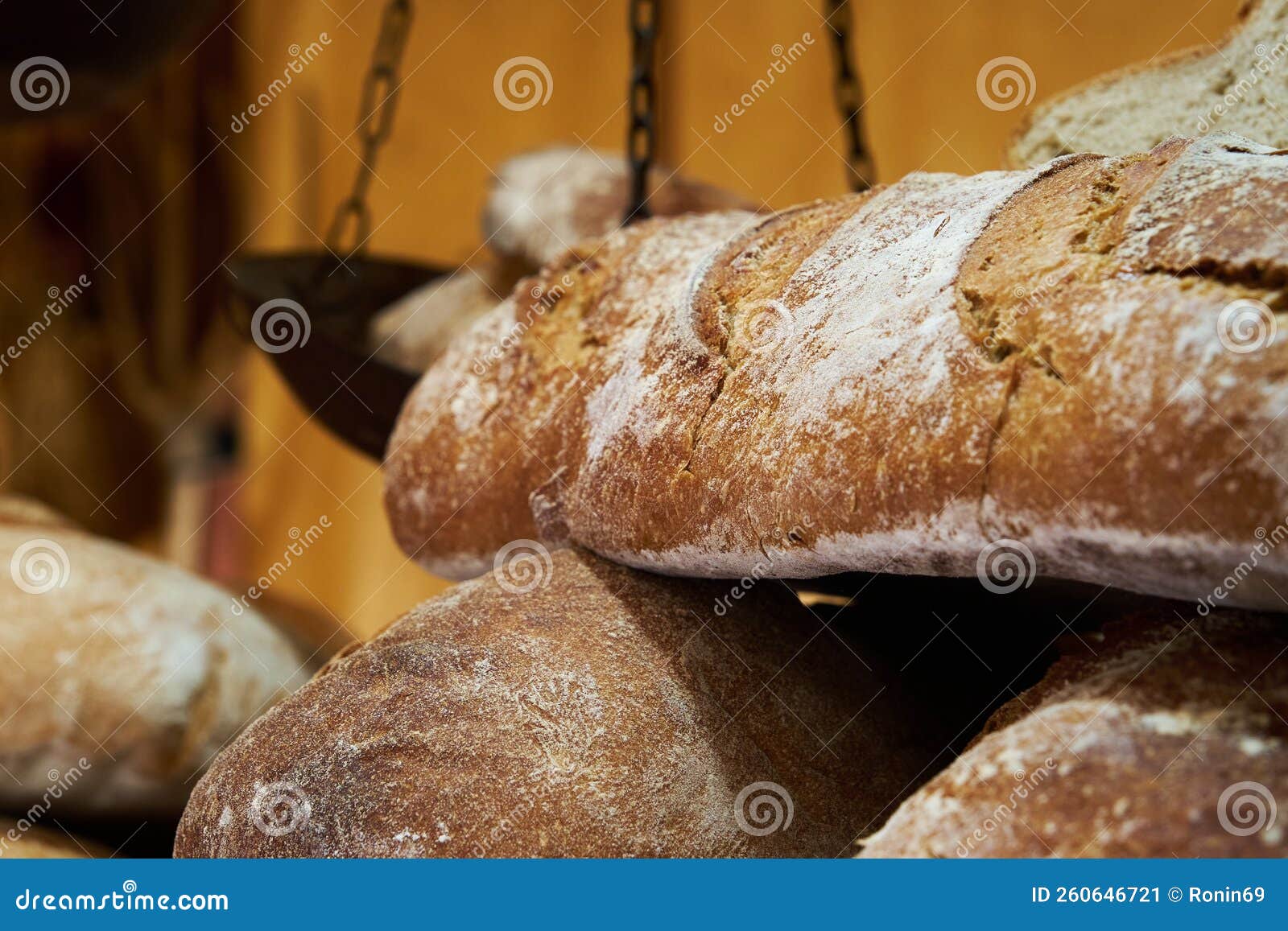 Rolls of Fresh Country Bread Stock Image - Image of grain, genuine ...