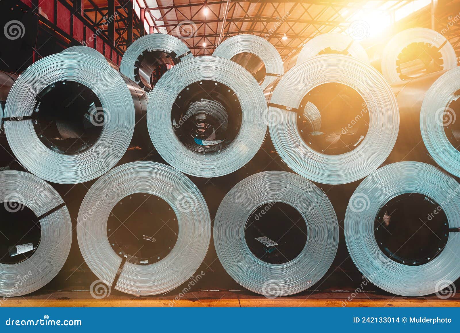 Rolls of Galvanized Steel Sheet Inside the Factory or Warehouse Stock ...