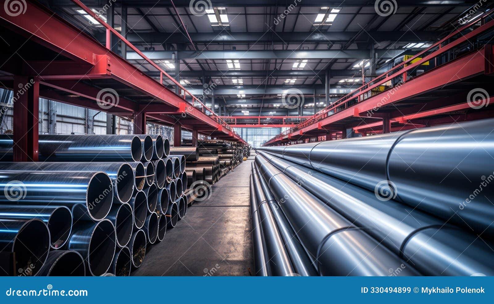 Rolls of Galvanized Steel Sheet Inside the Factory or Warehouse. Neural ...