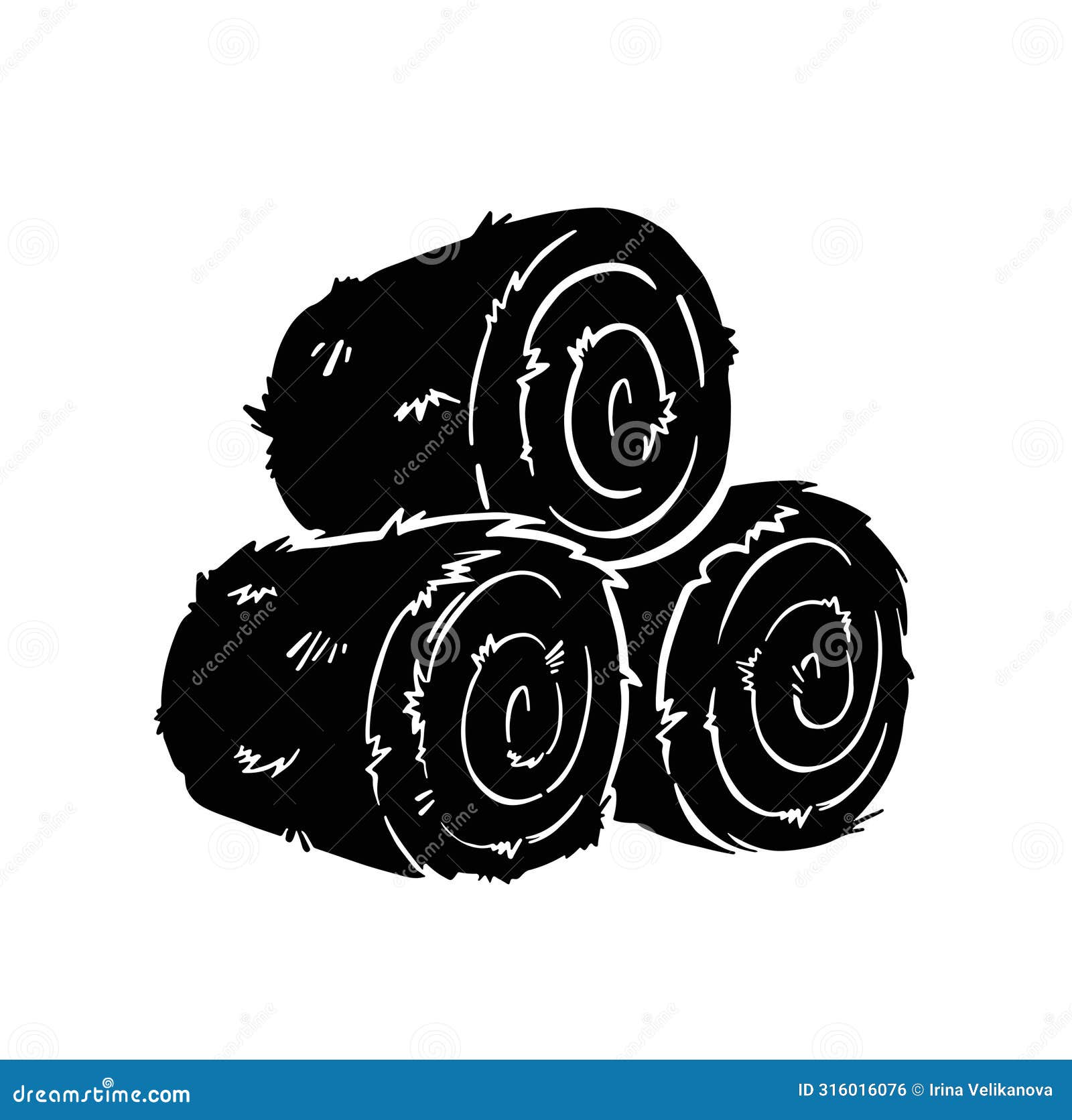 Rolls with Hay Silhouettes Symbol. Vector Illustration Stock Vector ...