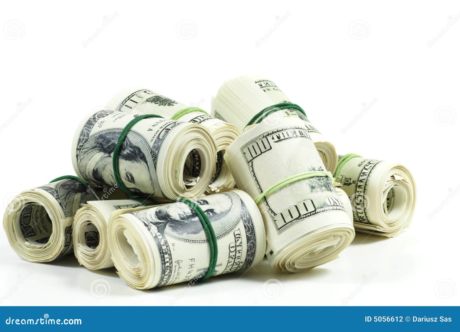 Rolls of hundreds stock photo. Image of dollar, bills - 5056612