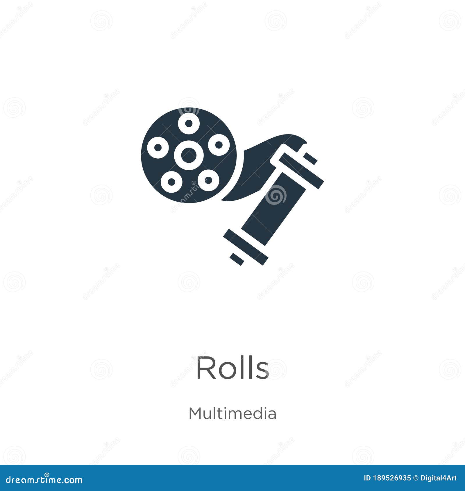 Rolls Icon Vector. Trendy Flat Rolls Icon from Multimedia Collection ...