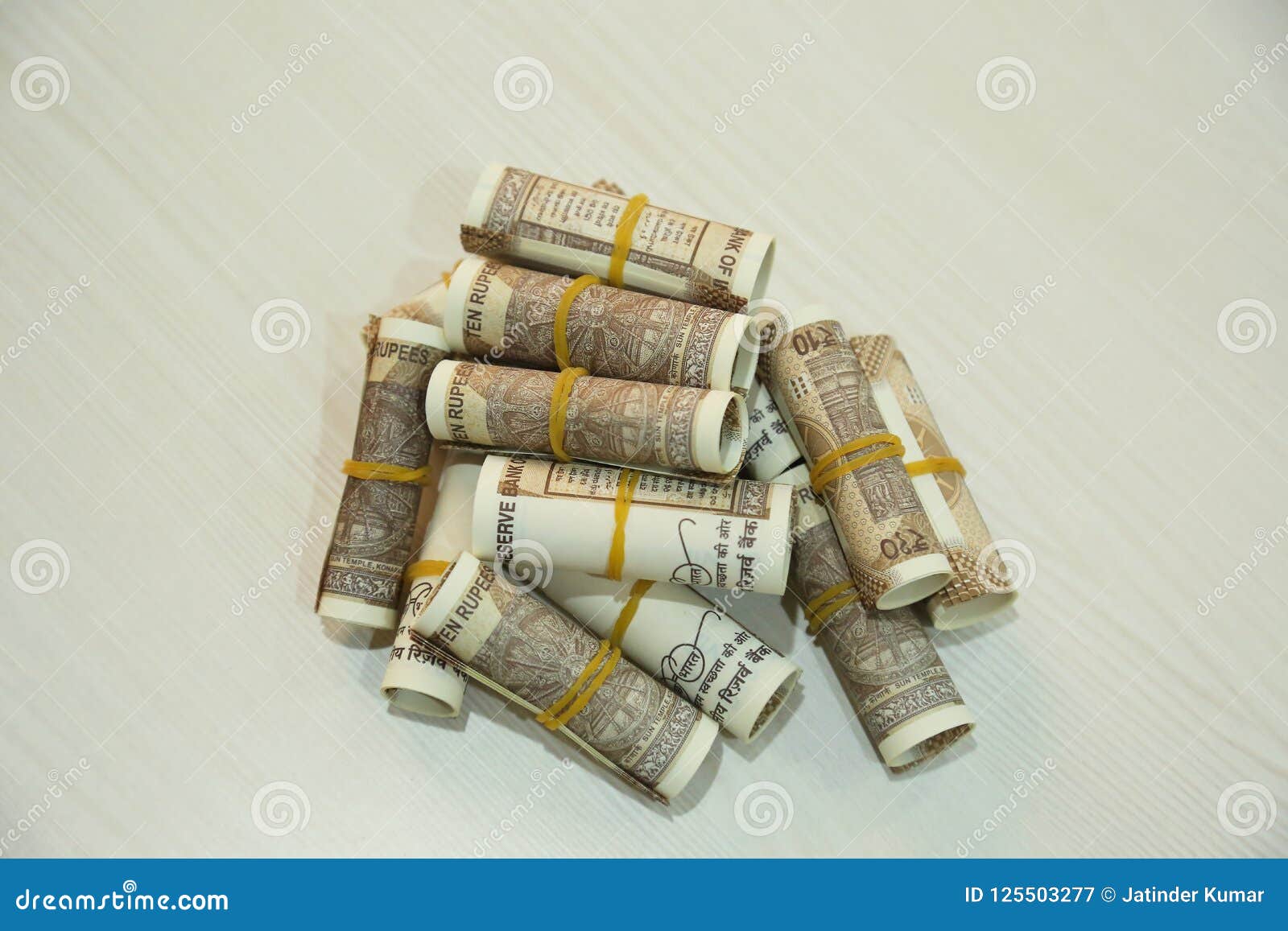 Rolls of Indian 10 Rupee Currency Note Stack Stock Image - Image of ...