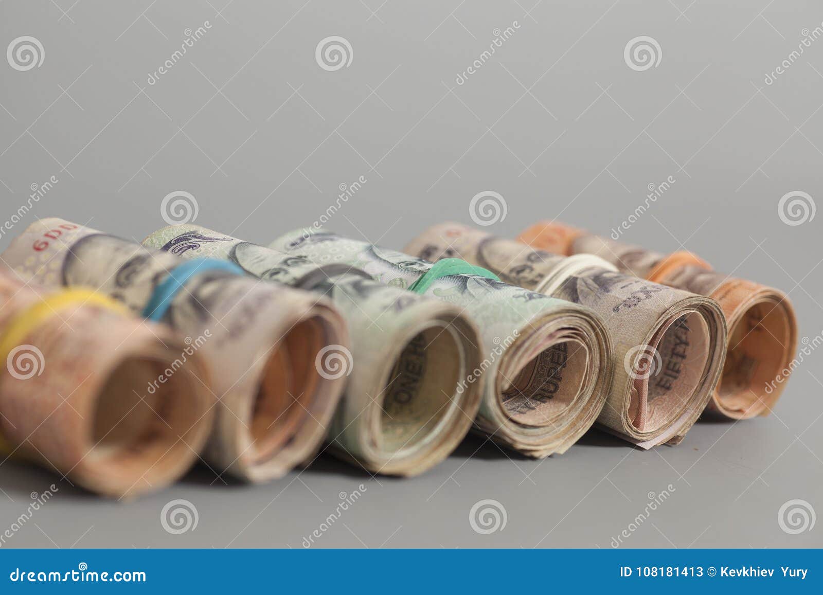 Rolls Of Indian Currency Rupee Notes With Magnifying Glass Royalty-Free ...