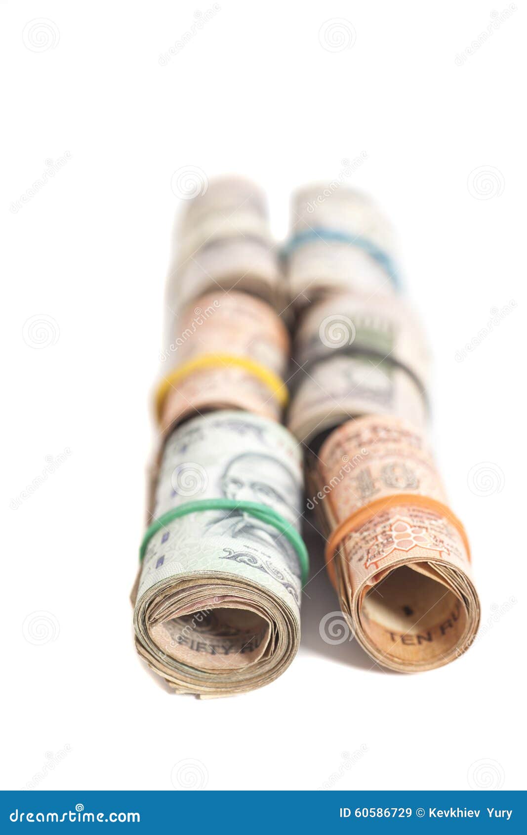 Rolls of Indian rupees stock image. Image of income, band - 60586729