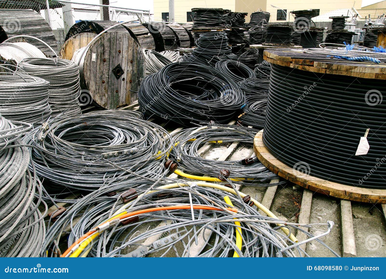 Rolls of Industrial Electric Cable Stock Photo - Image of roll ...