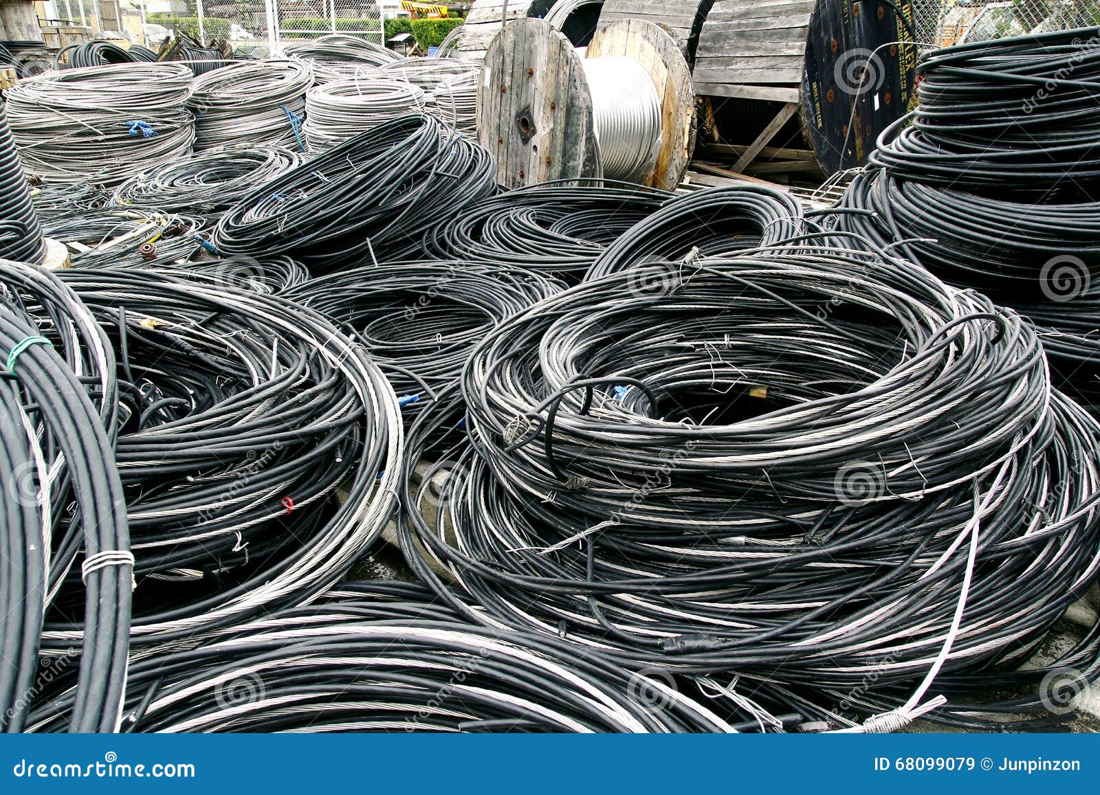 Rolls of Industrial Electric Cable Stock Image - Image of wire, roll ...