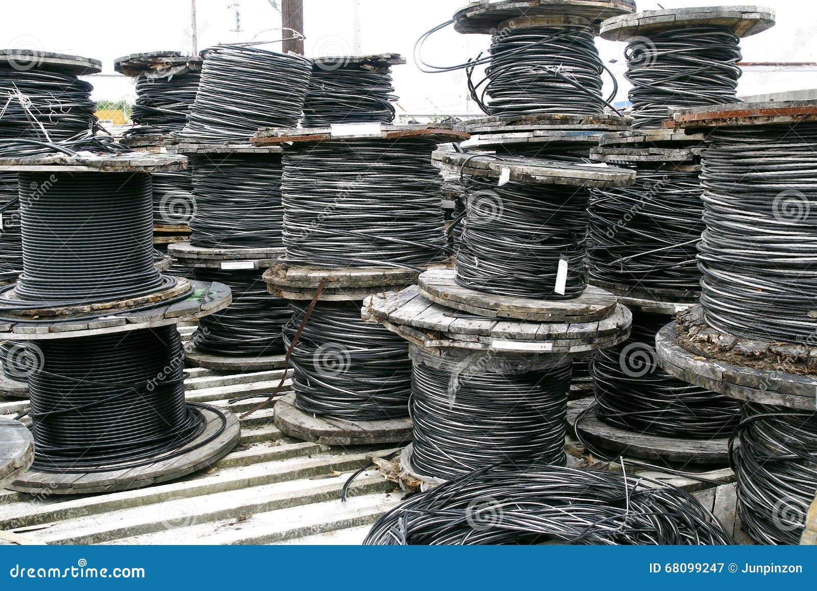 Rolls of Industrial Electric Cable Stock Image - Image of rolls ...