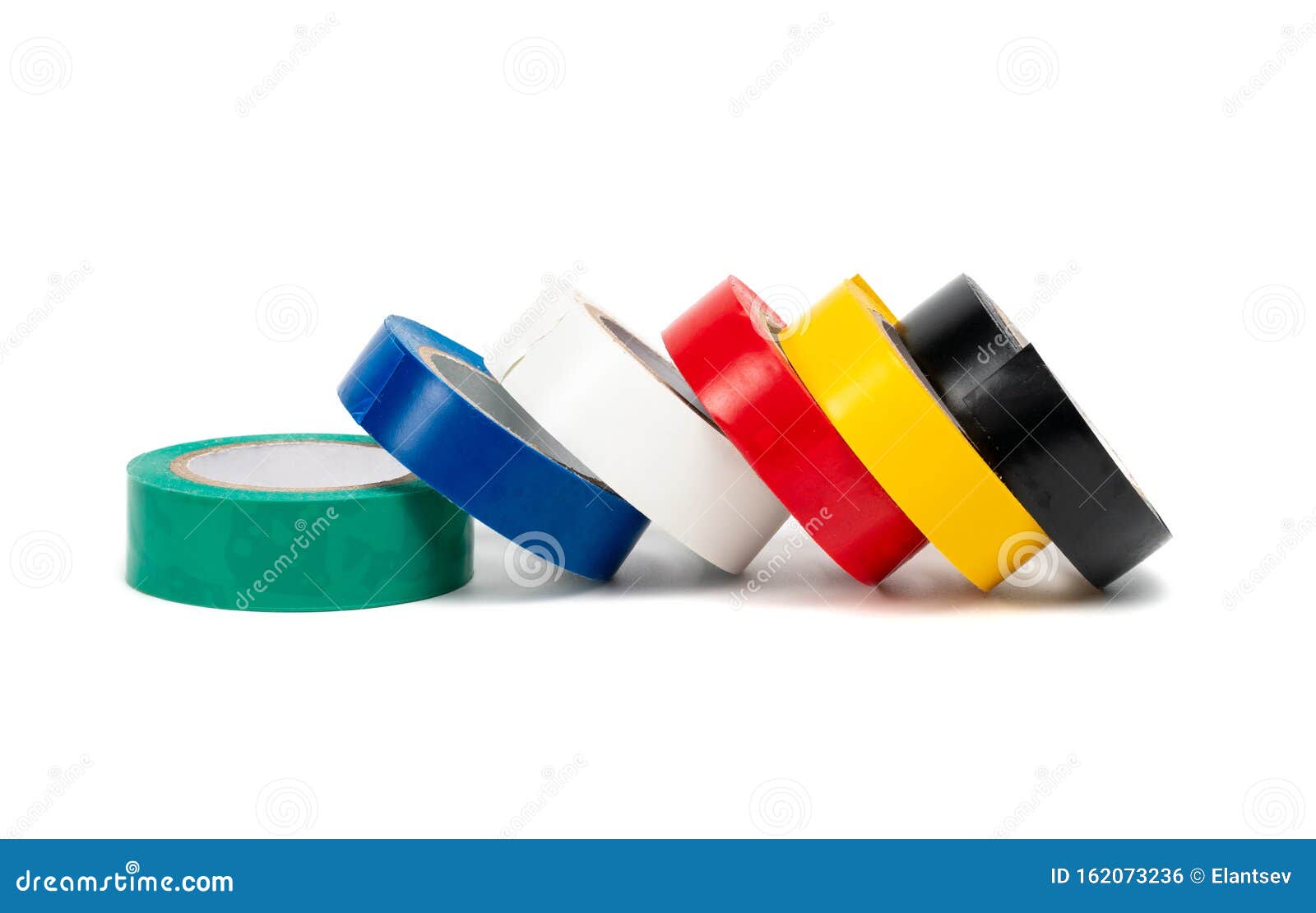 Rolls of Insulation Adhesive Tape, Multi Colored Ribbons on a White ...