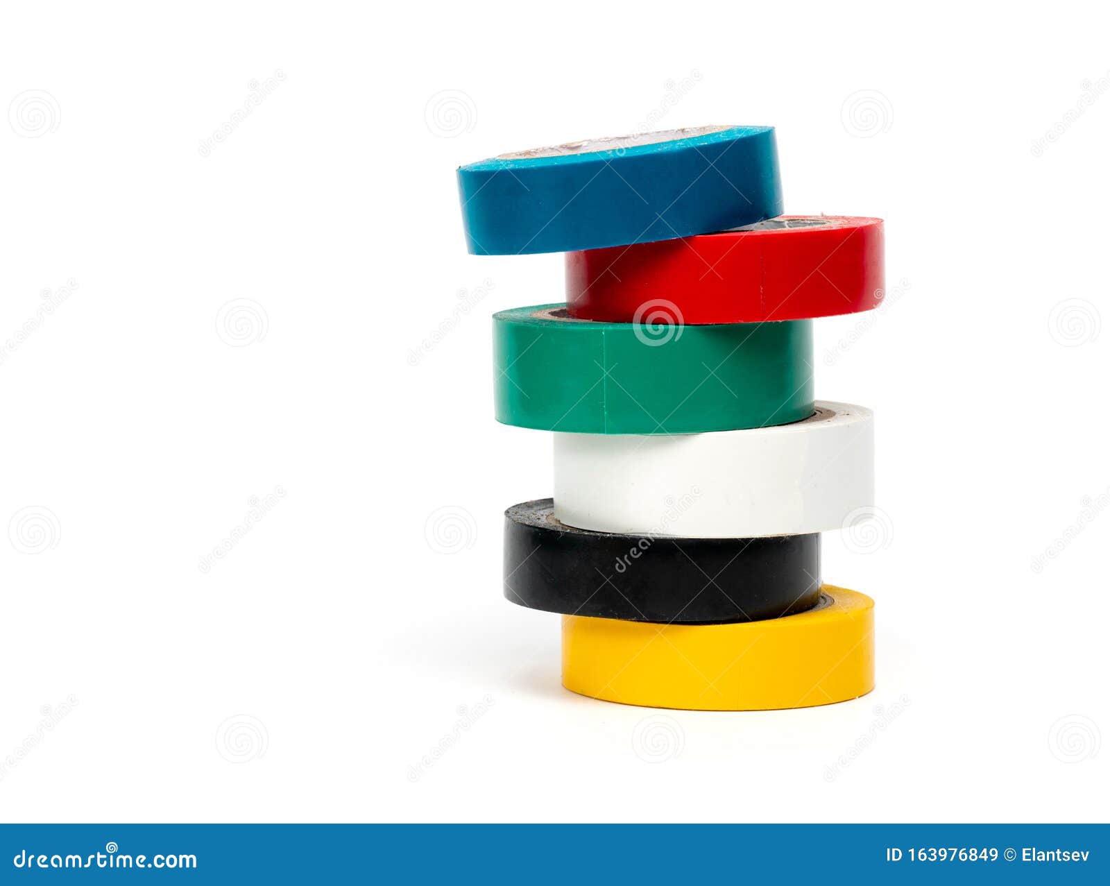 Rolls of Insulation Adhesive Tape, Multi Colored Ribbons on a White ...