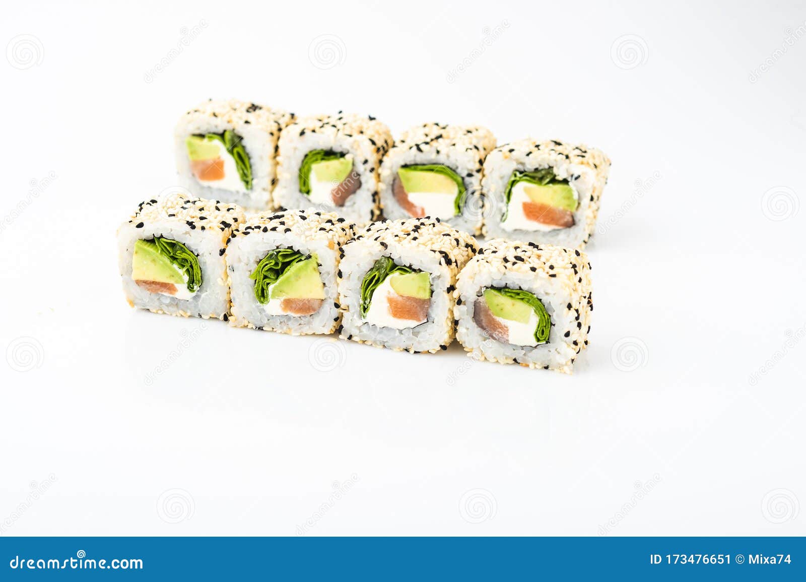 Rolls on a Light Background for the Restaurant Menu2 Stock Image ...