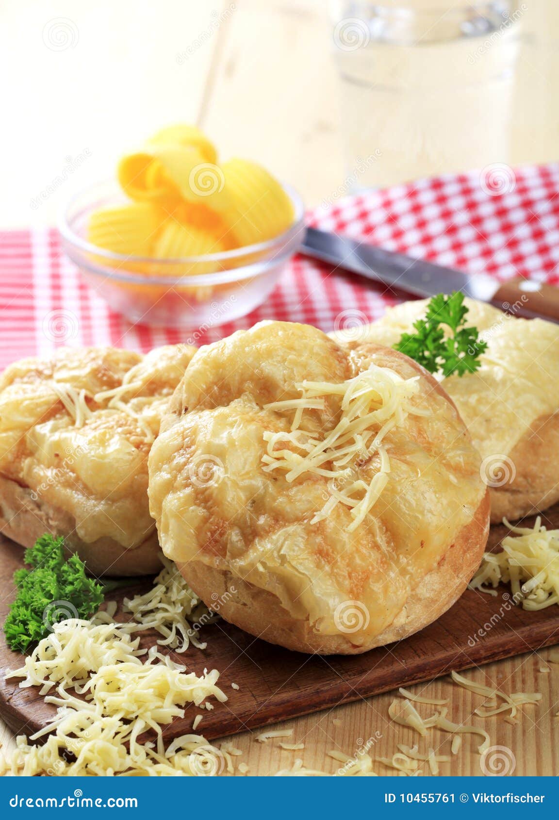 Rolls with Melted Cheese on Top Stock Image - Image of grated, topping ...