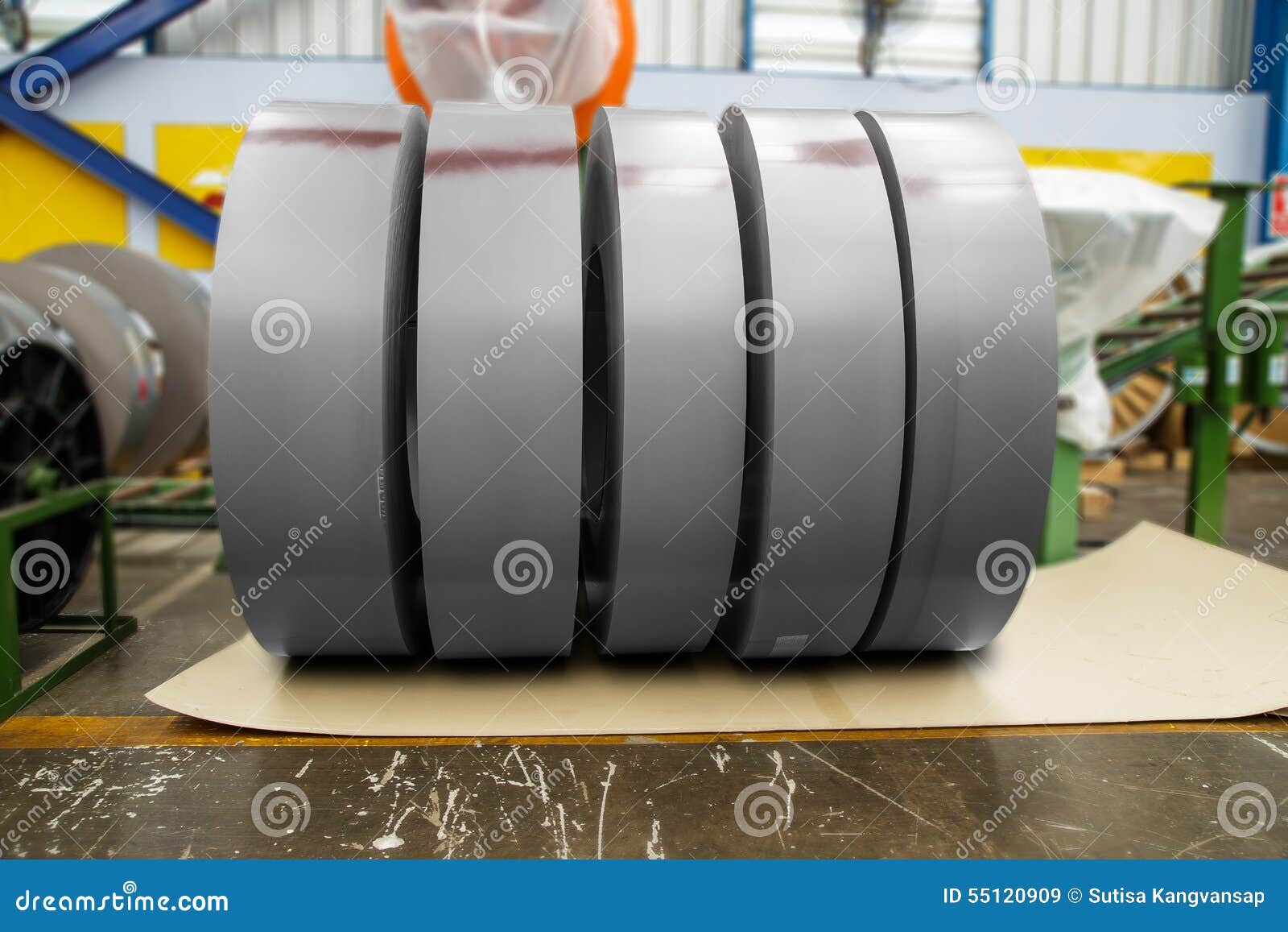 Rolls of metal in factory stock image. Image of rough - 55120909