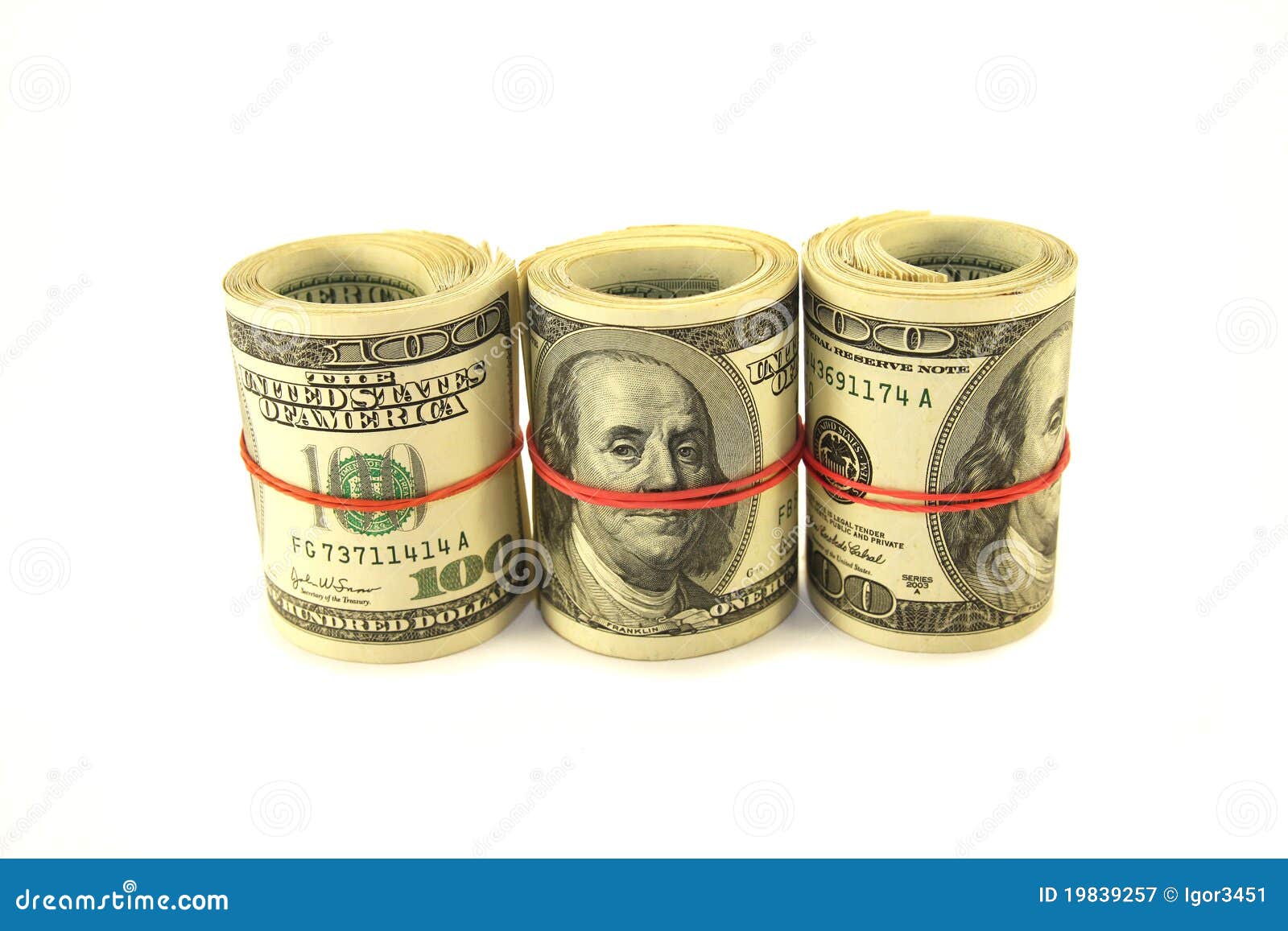 Rolls of money stock image. Image of focus, account, finance - 19839257