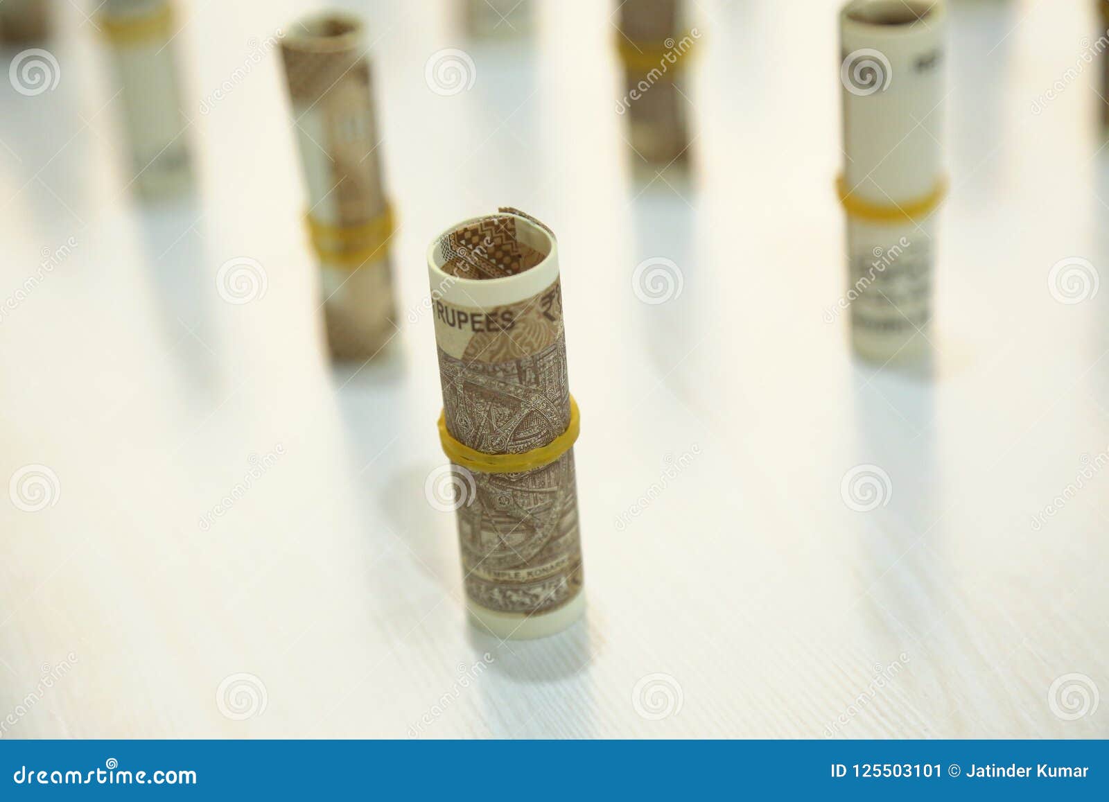 Rolls of New Indian 10 Rupee Notes Stock Image - Image of financial ...