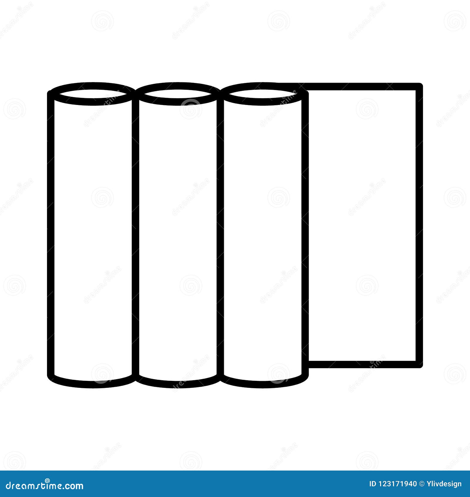 Rolls of Paper Icon, Outline Style Stock Illustration - Illustration of ...