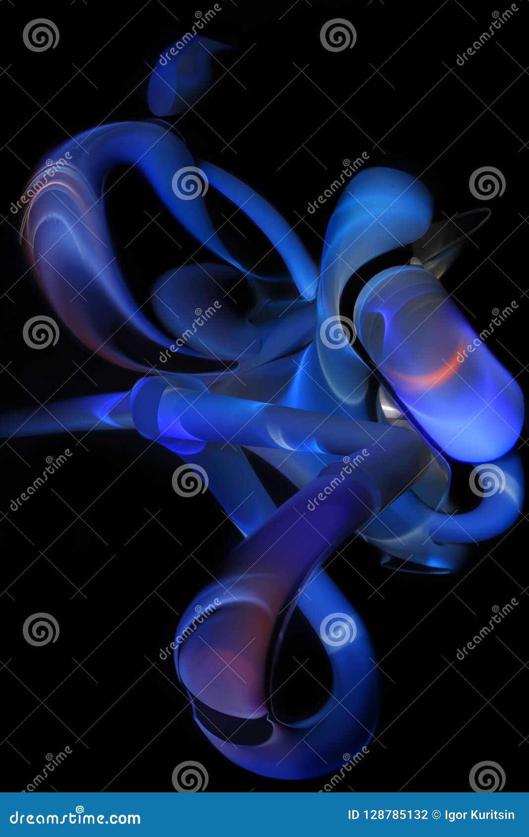 Rolls of Paper Painted by Light and Reflected in the Mirror Surface ...