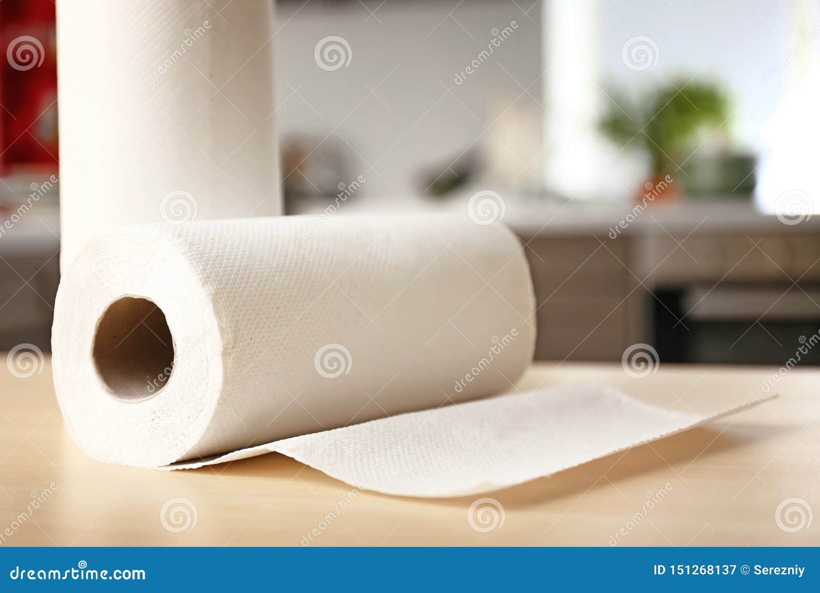 Rolls of Paper Towels on Kitchen Table Stock Image - Image of rolled ...