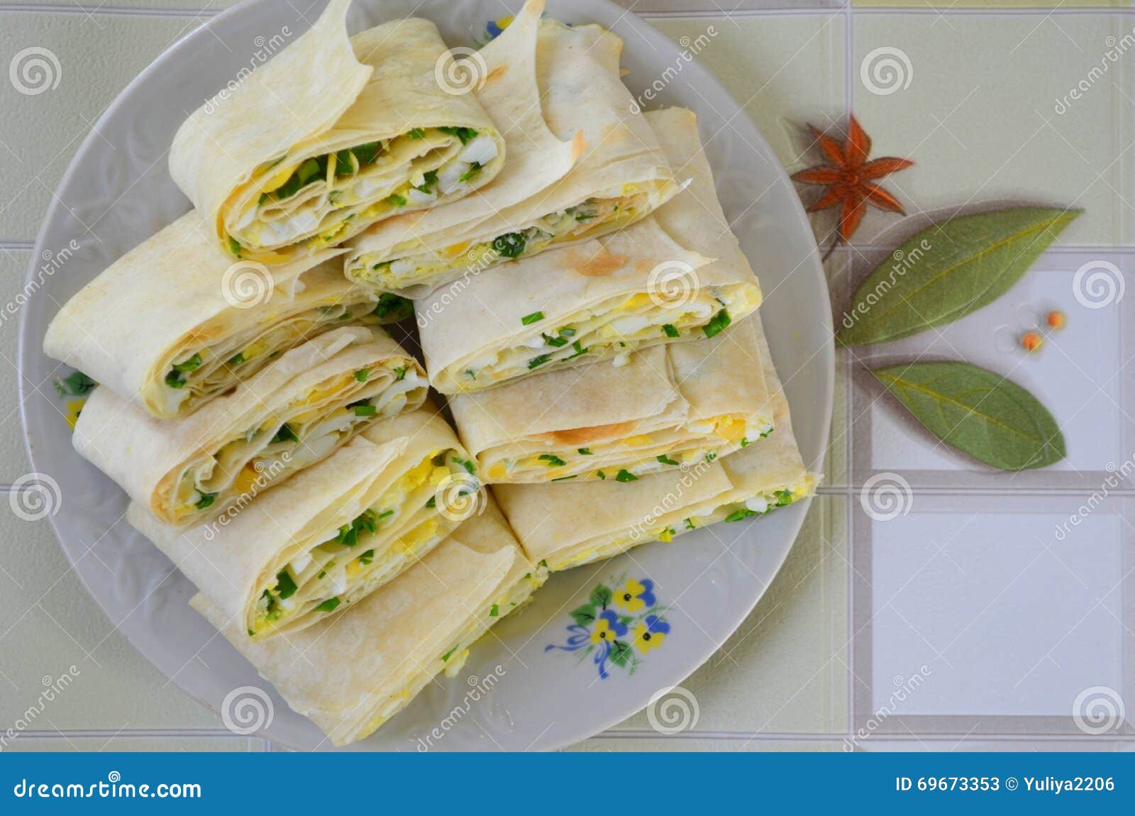 Rolls with pita bread stock image. Image of pita, cooking - 69673353
