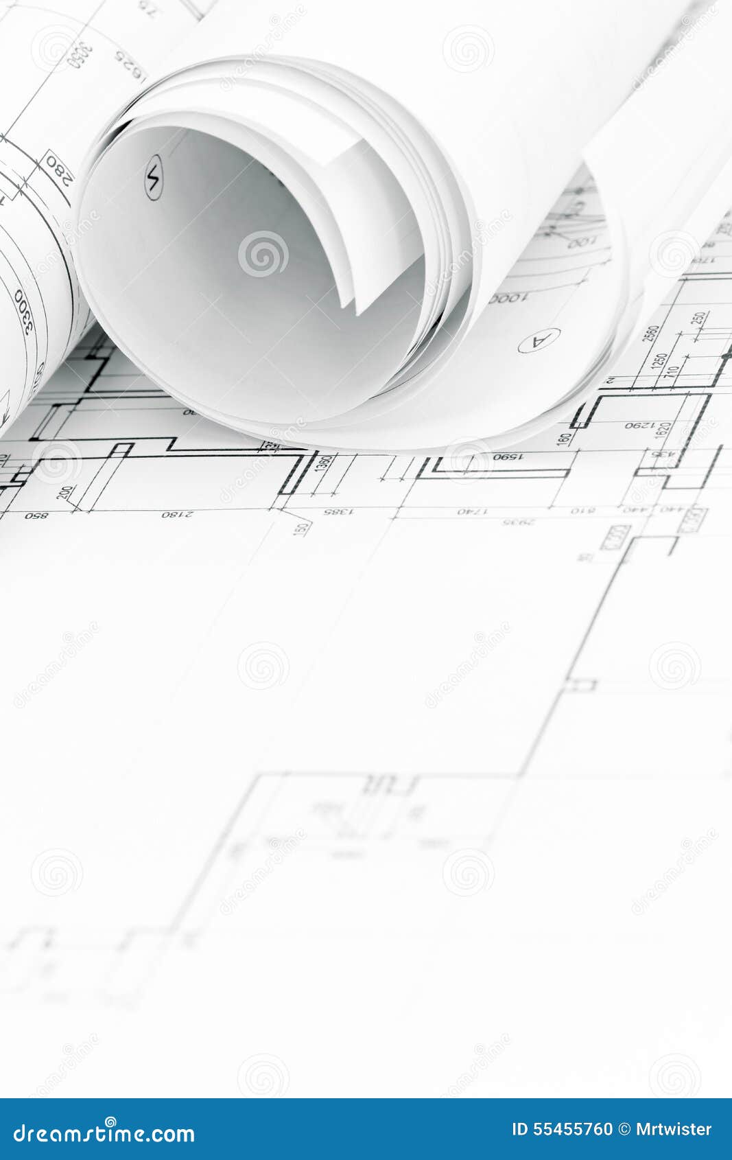 Rolls of plans stock photo. Image of industry, industrial - 55455760
