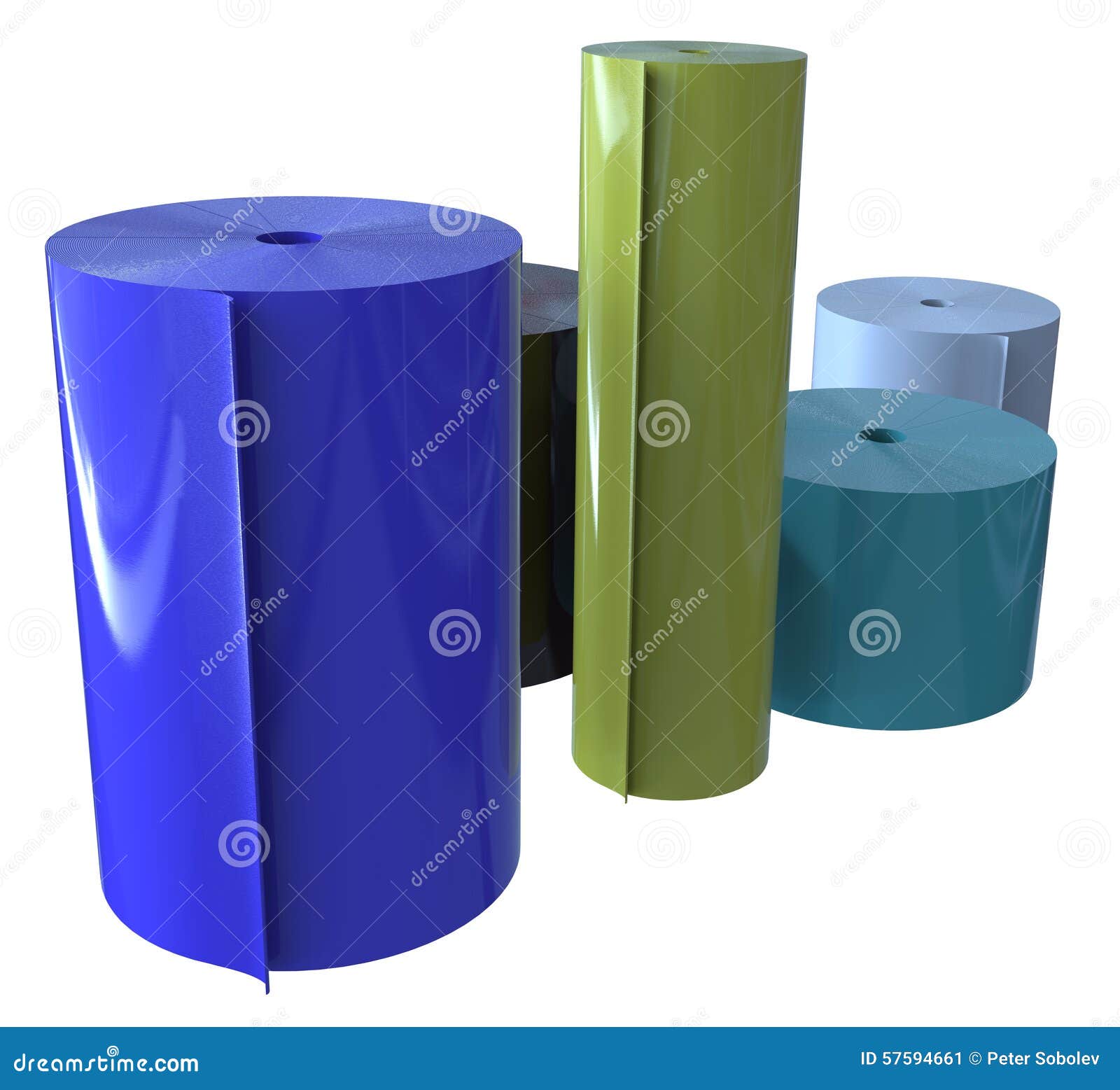 Rolls of plastic stock illustration. Illustration of coated - 57594661