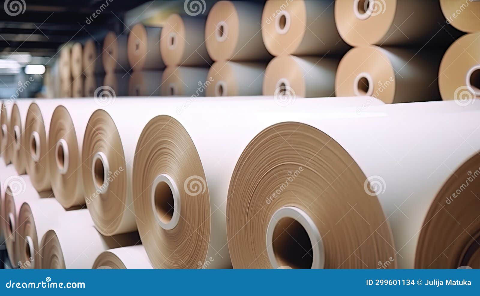 Rolls of Processed Paper in Production, Expressing the Efficiency and ...