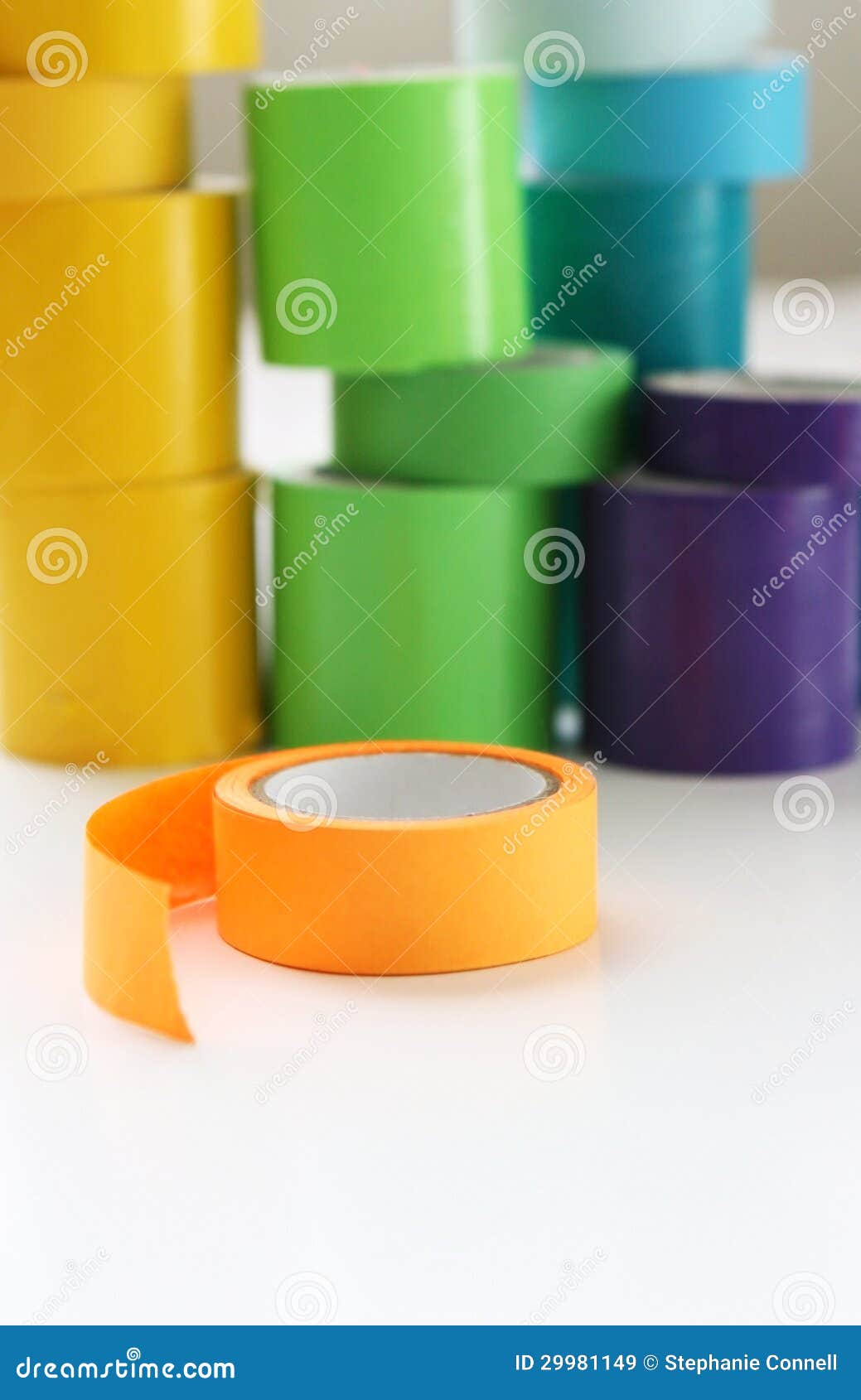 Multi Color Rolls of Tape stock image. Image of yellow - 29981149