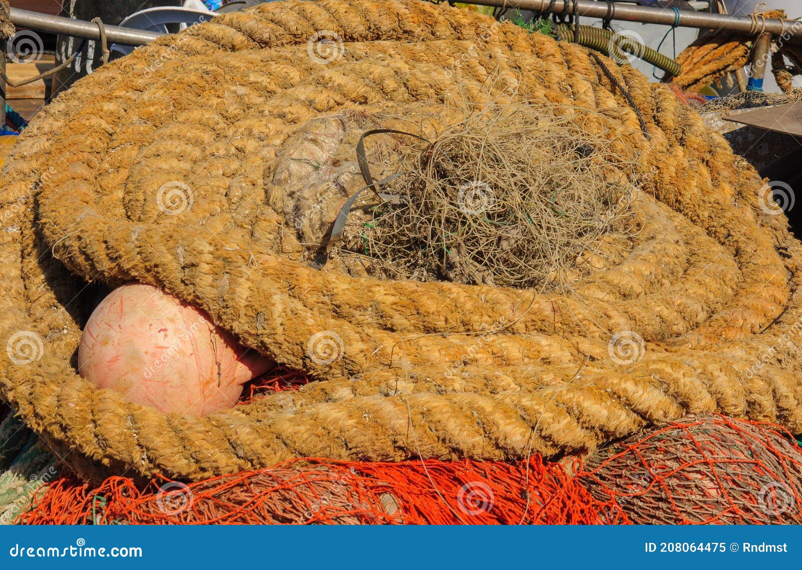 Rolls of Ropes and Fishing Nets Stock Image - Image of heap, roll ...