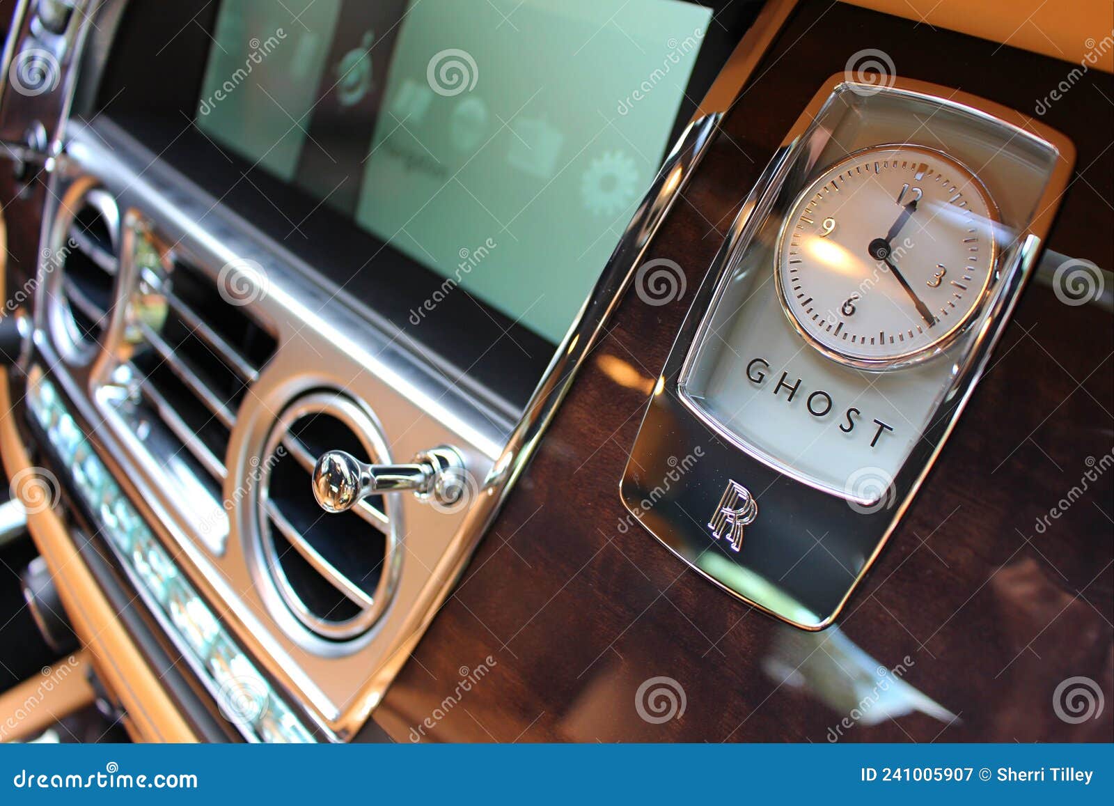Rolls-Royce Ghost Bespoke Interior with Clock Editorial Photography ...