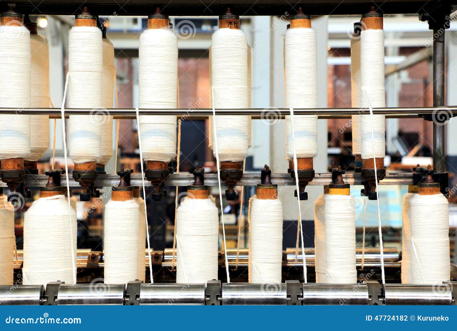 Rolls of Spun Cotton in a Textile Factory Stock Photo - Image of thread ...