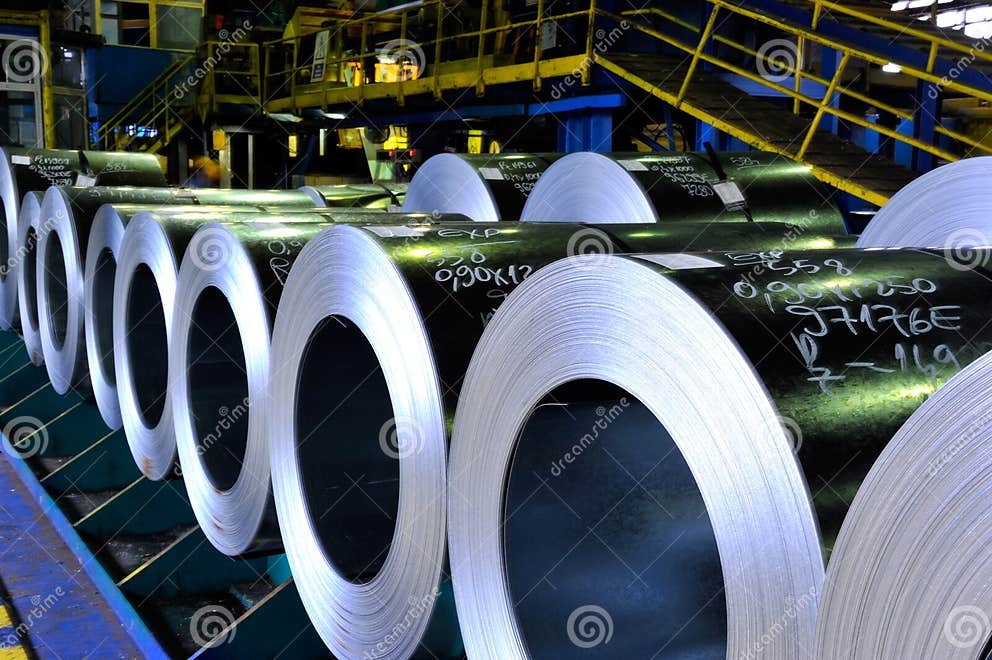 Rolls of steel sheet stock photo. Image of aluminum, rough - 10958312