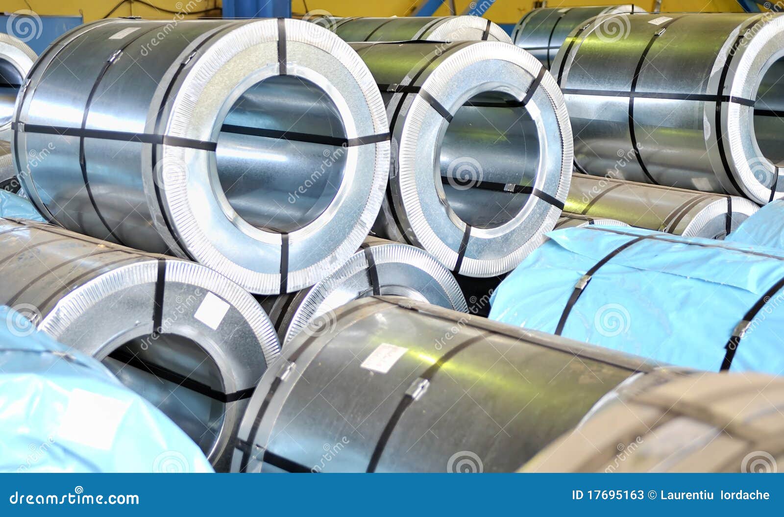 Rolls of steel sheet stock image. Image of stack, alloy - 17695163