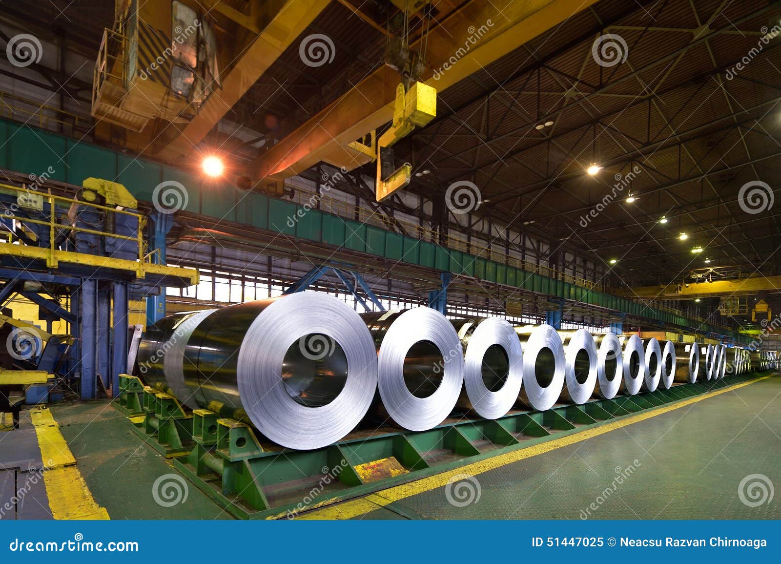 Rolls of Steel Sheet Inside of Plant Stock Image - Image of industry ...