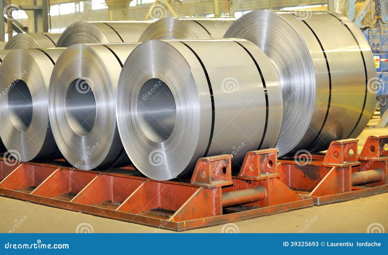 Rolls of steel sheet stock image. Image of metal, industrial - 39325693