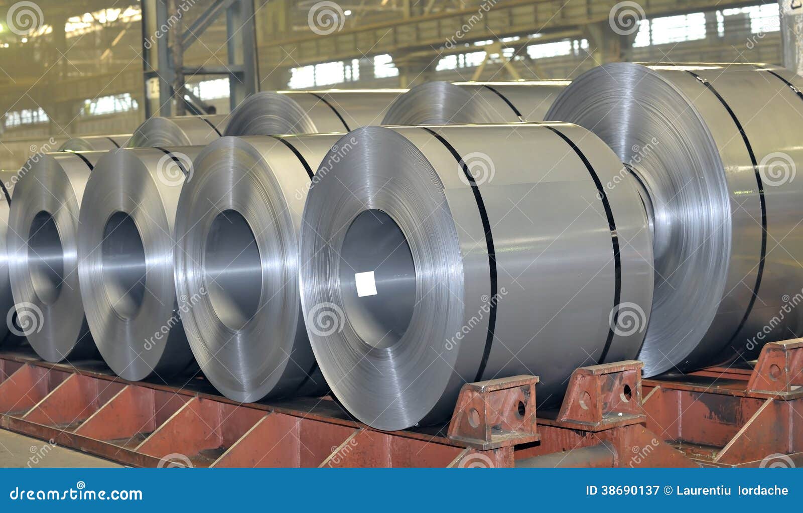 Rolls of steel sheet stock image. Image of seamless, cold - 38690137