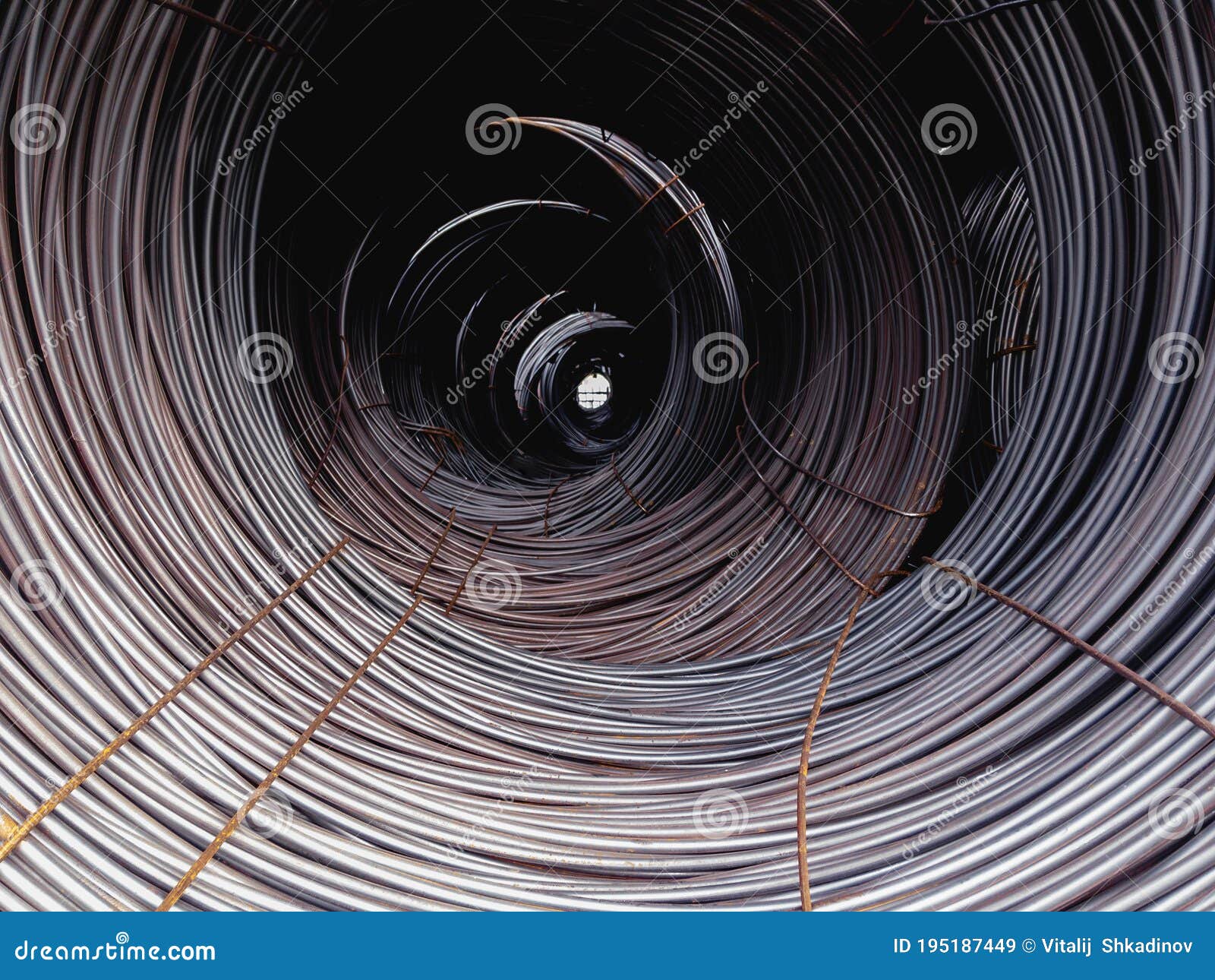 Rolls of steel wire rod. stock image. Image of plant - 195187449
