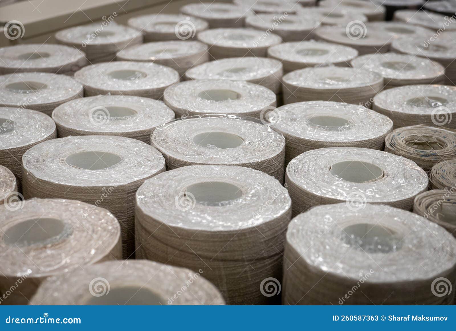 Rolls of Wallpapers in a Store Stock Image - Image of pink, roll: 260587363