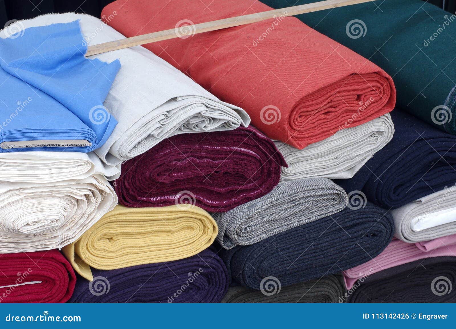 Rolls wool fabric stock photo. Image of market, design - 113142426