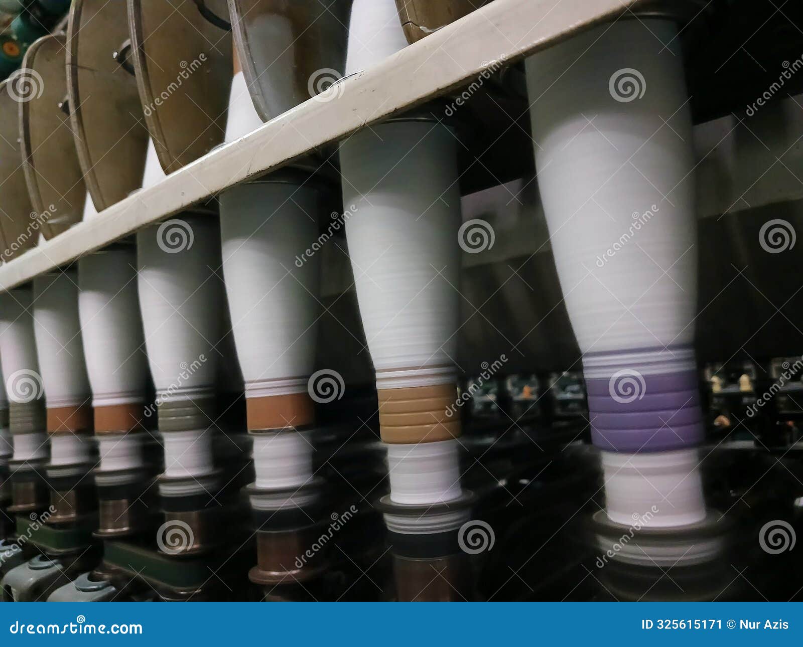 Rolls of Yarn after Several Processing Stages in the Textile Stock ...