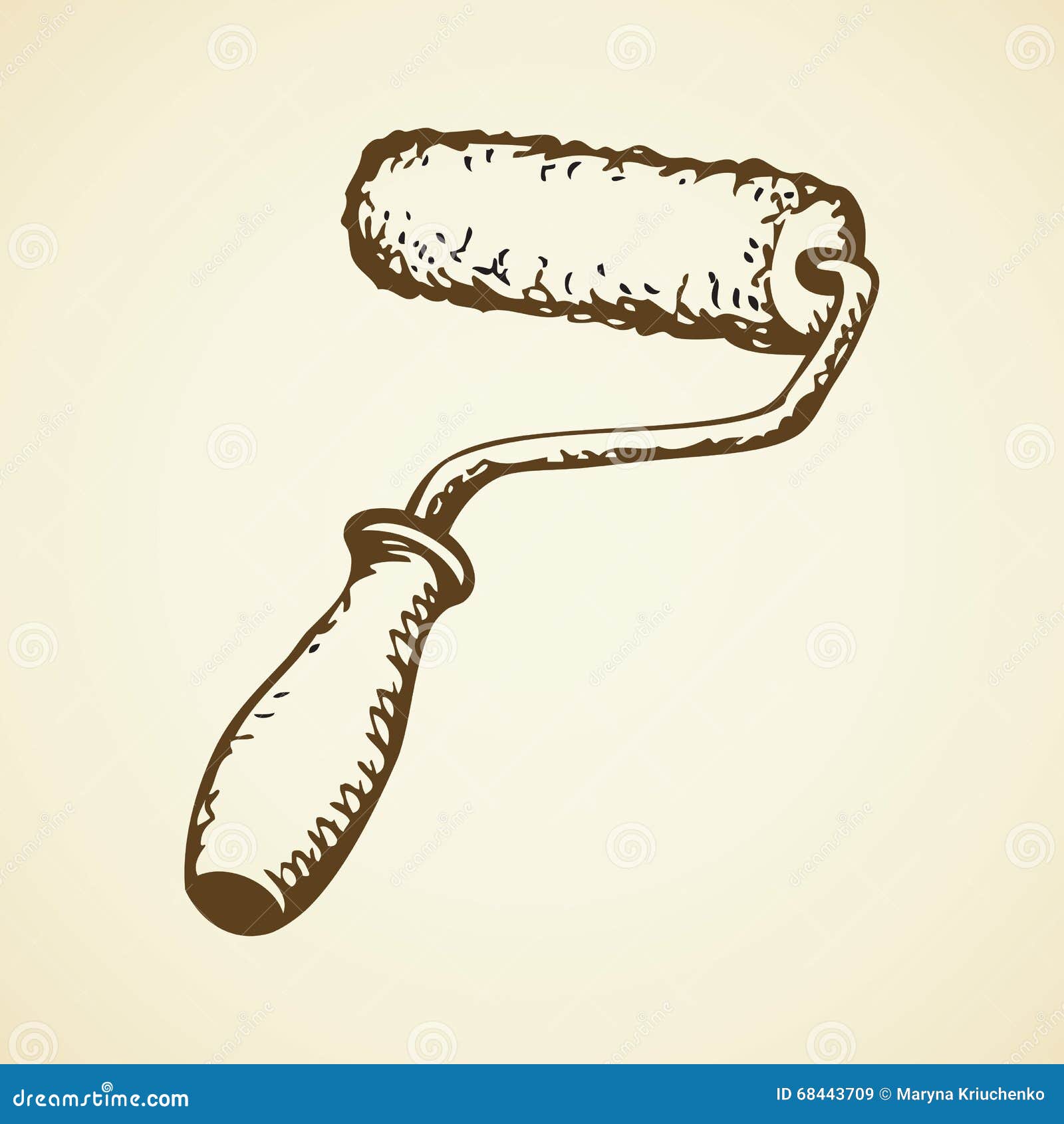 Rolo Desenho do vetor ilustração do vetor. Ilustração de tintura - 68443709