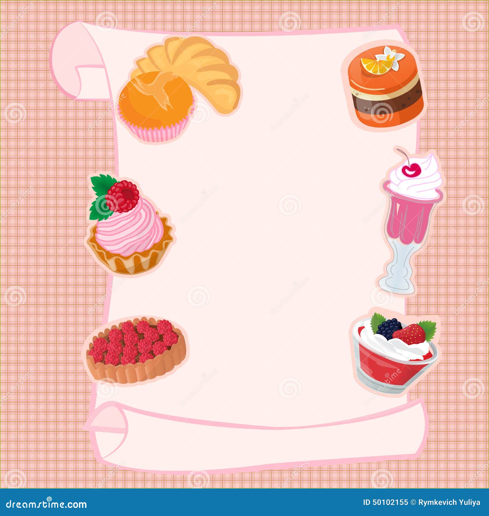 Rolo Do Rolo Do Menu Dos Confeitos Do Menu Ilustração do Vetor ...