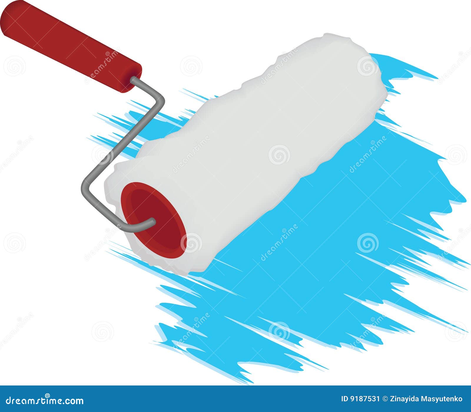 Rolo para a pintura ilustração do vetor. Ilustração de pintura - 9187531