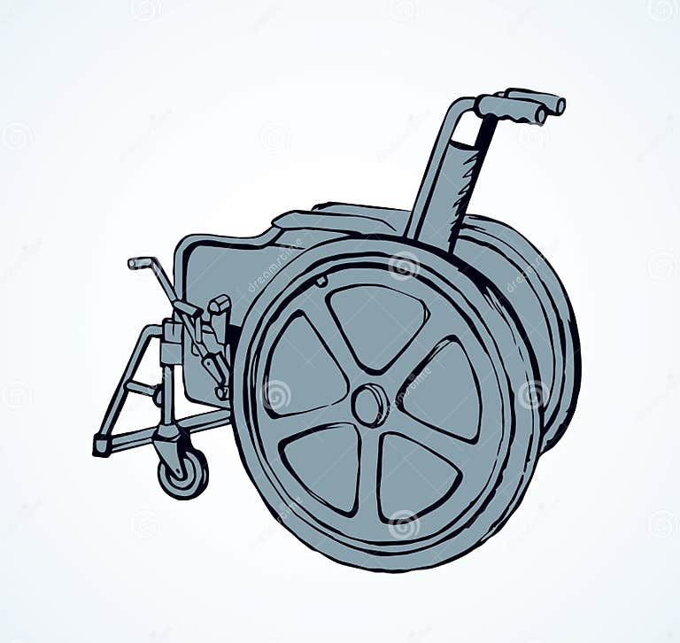 Rolstoel Vector tekening vector illustratie. Illustration of apparatuur ...