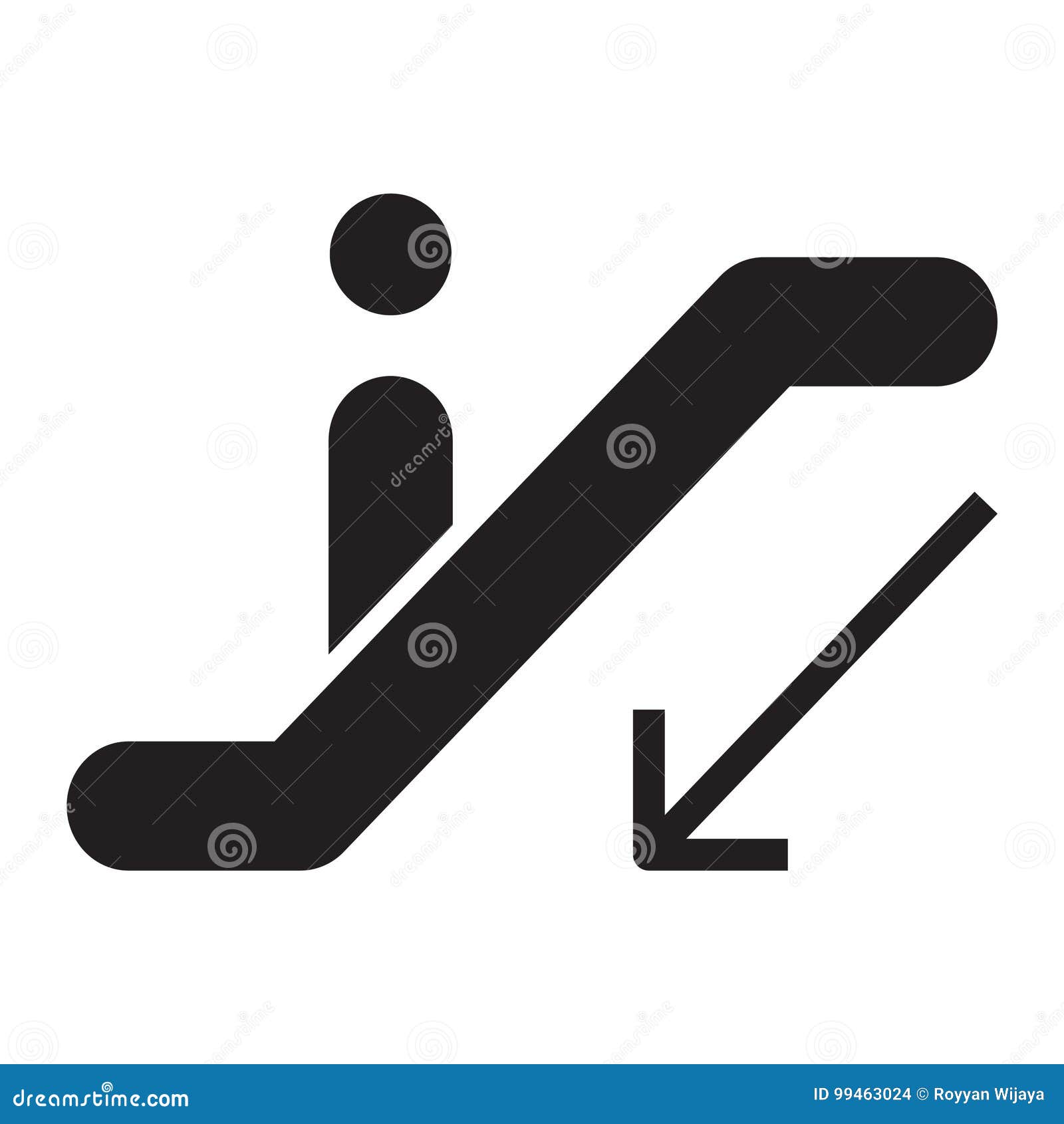 Roltrap neer vector illustratie. Illustration of klem - 99463024